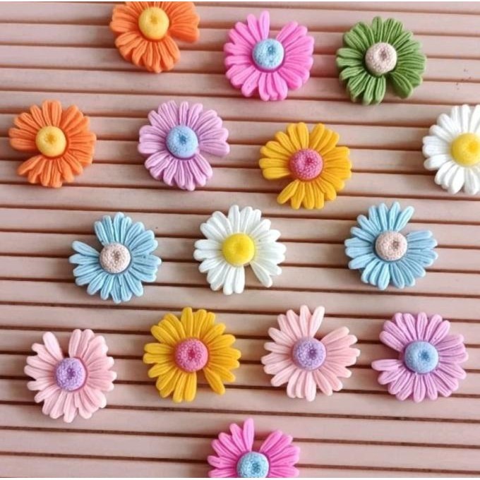 Cake Topper Clay Resin Chinese New Year Flower Pastel Cake Topper Mix ...