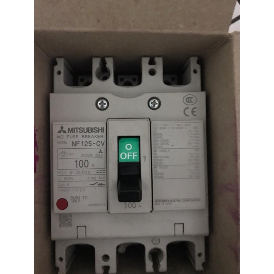 Mccb NF 125-CV 3P 100A MITSUBISHI | Shopee Malaysia