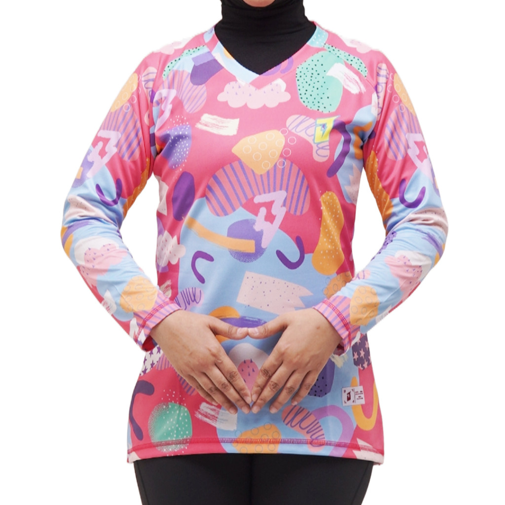 Jerjhon Women's Slim-fit Long Cycling Jersey - Luna | Shopee Malaysia
