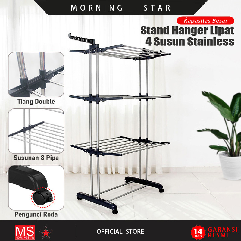 Clothesline Rack / 4 Tier Clothesline / Stainless Steel Clothesline ...