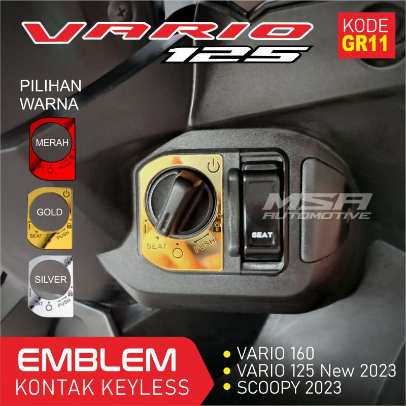 Code GR 11 keyless Emblem can be used for Vario 125 in 2023, Vario 160 ...