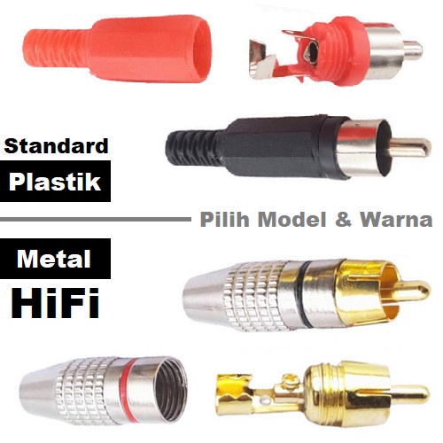 Jack RCA Standard Metal Connector Stereo Audio HiFI Amplifier Connector ...