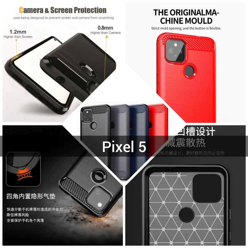 Case Pixel 5 5g Soft Case Brushed Carbon Fiber Shockproof gopix 5 ...