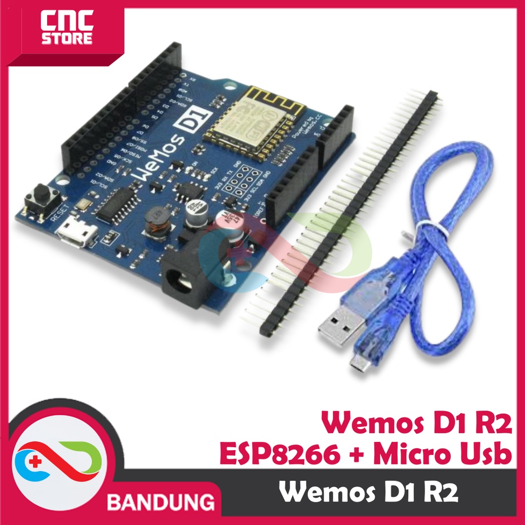 Wemos D1 R2 WIFI ESP8266 UNO BASED BOARD 4MB FLASH+MICRO USB Cable ...