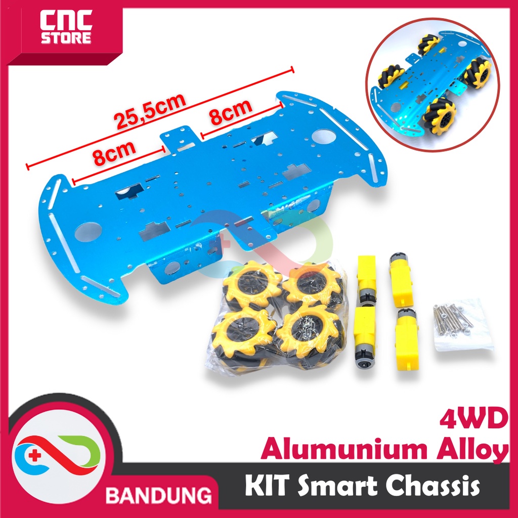 Kit SMART CHASSIS Aluminum ALLOY CHASSIS 4WD RC Car ARDUINO | Shopee ...