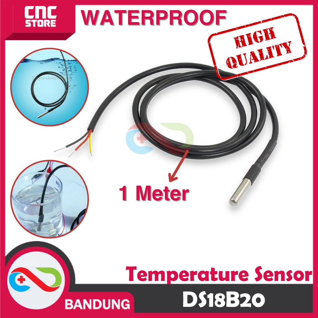 Ds18b20 WATERPROOF TEMPERATURE TEMPERATURE SENSOR PROBE ARDUINO UNO ...