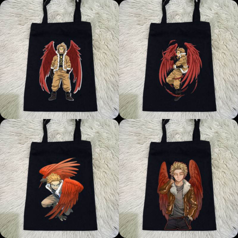 HITAM Black Totebag Hawks Anime My Hero Academia 100% Thick Premium ...