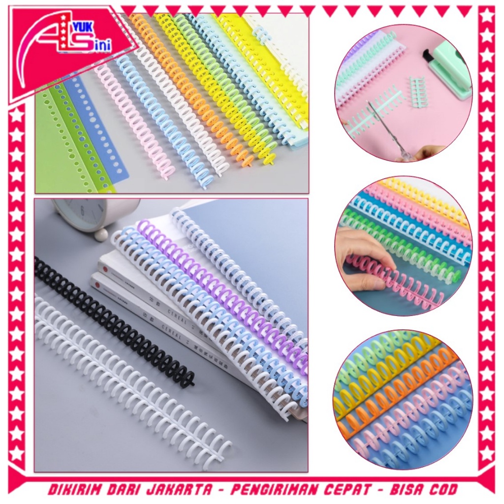 As Ring Binder Plastic Spiral 30 Holes DIY Spiral Binder Strip Circle ...