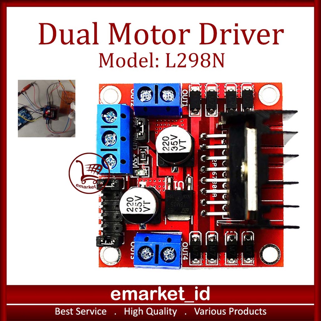 Motor Dual Driver Board L298N/Module L298 H Bridge DC Stepper ...