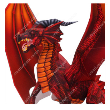 MERAH Red Dragon Paper Miniature DIY Papercraft Toy diorama Hand Craft ...