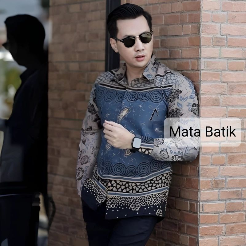 KEMEJA Modern Men's Batik Shirt Long Sleeve Latest Casual Trendy ...