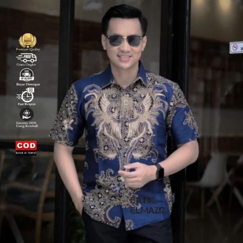 New Garuda Indonesia Men's Batik Short Sleeve Premium Nusantara Latest ...