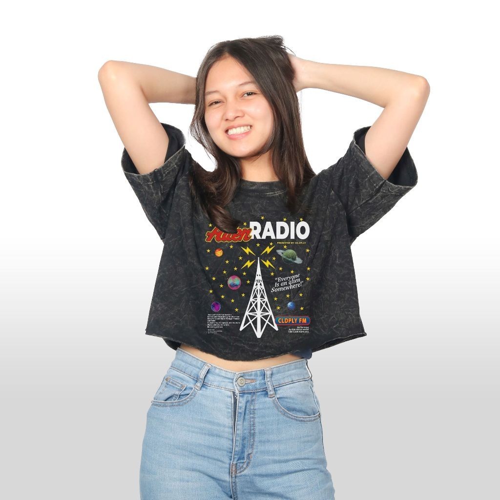 Crop TEE coldplay WASHED T-SHIRT/OVERSIZE/SLIM-FIT/CROP TOP coldplay ...