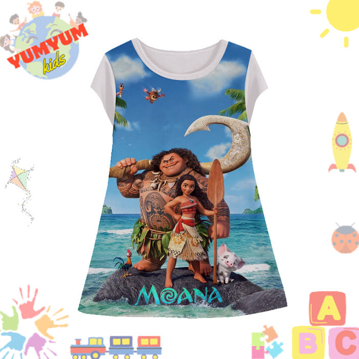 Moana v1 Girls' Dress Women's Tunic Animated Film Cartoon Moana 3D ...