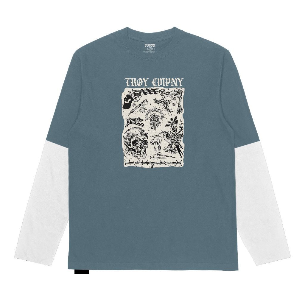 Troy Company Double Layer Longsleeve T-shirt Mineral Blue Occultism DS ...