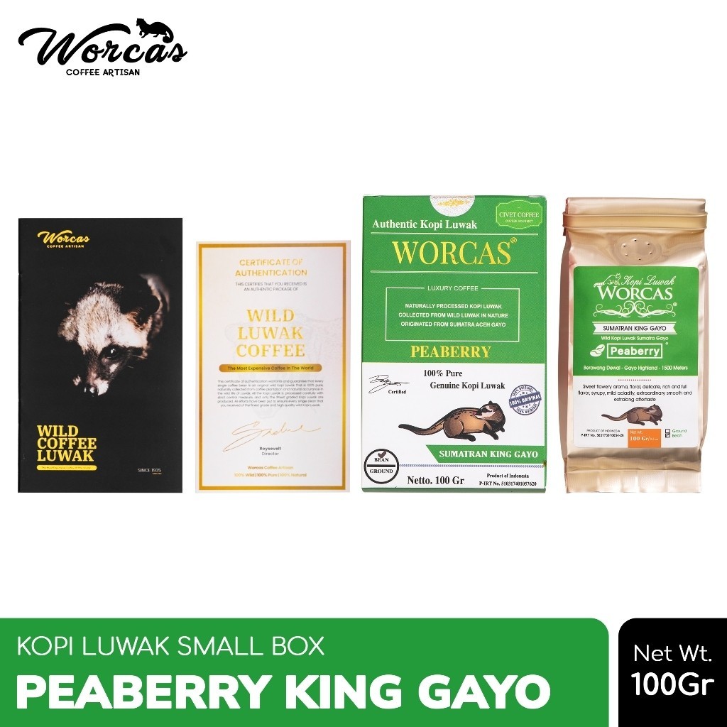 Worcas Wild Luwak Coffee Peaberry Gayo 100gr - Small Box | Shopee Malaysia