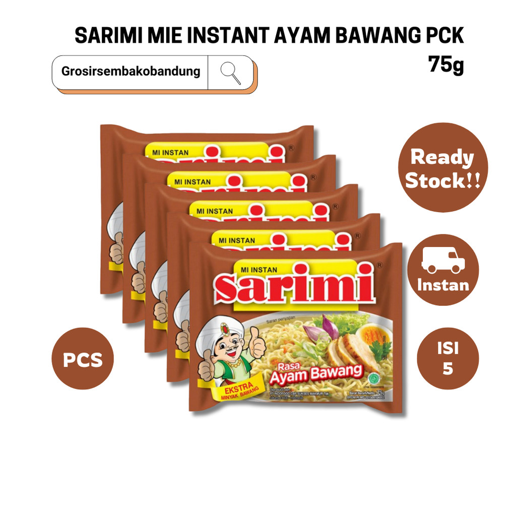 SARIMI INSTANT NOODLES CHICKEN ONION PCK 75g - 5 Pcs - Bandung City ...