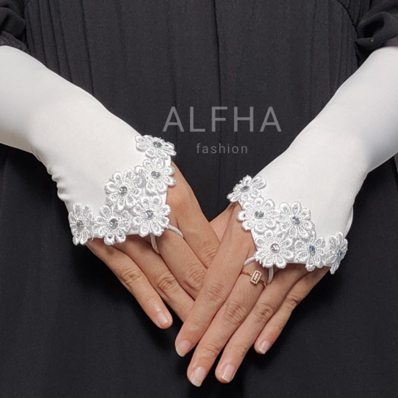 Full flower ring handsocks/incn cuffs/Muslim women's Hand socks ...