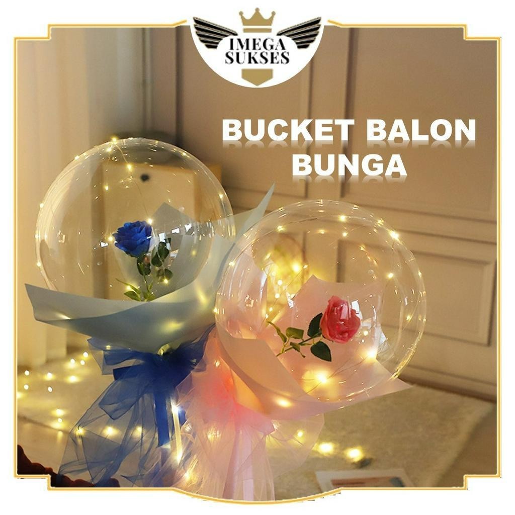 MAWAR Phg - pvc Balloon bucket BOBO Balloon Rose Flower Balloon bucket ...