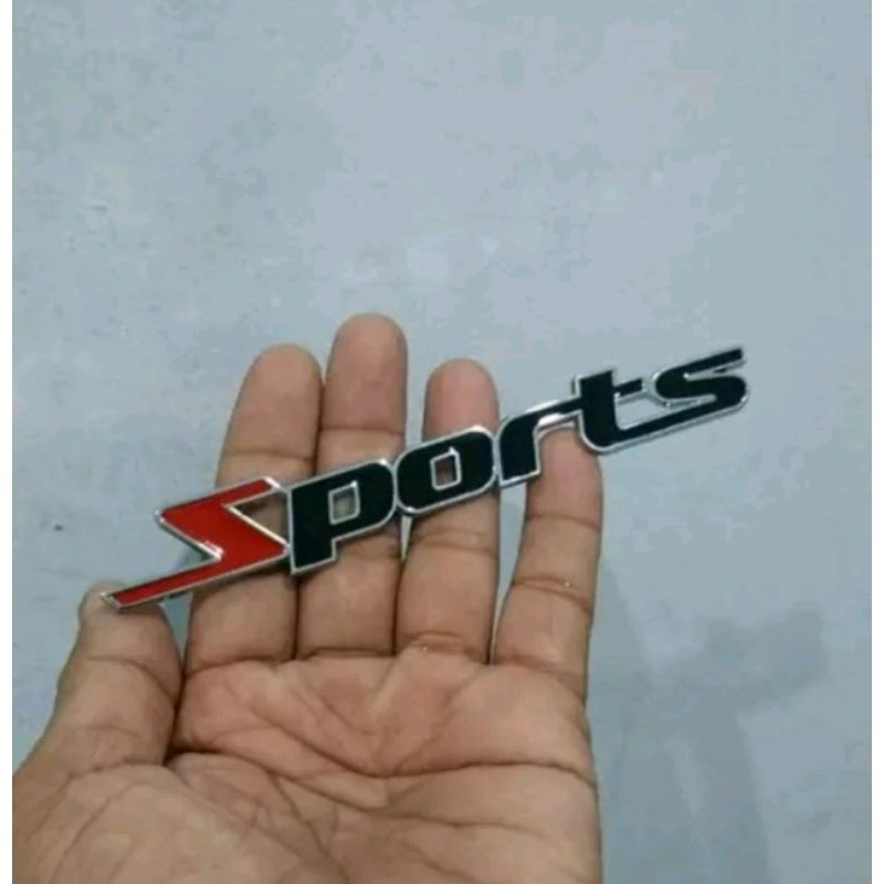 MERAH HITAM Red and Black Sports Embossed Logo Emblem | Sporty | Shopee ...