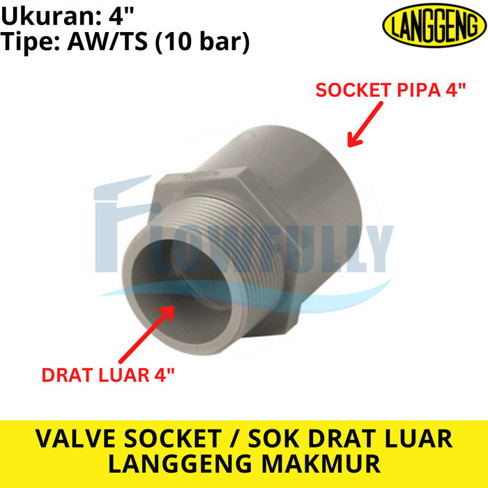 Valve SOCKET TS 4 INCH PVC CURTAIN SOCK DRAT OUTSIDE 4 DIM AW | Shopee ...