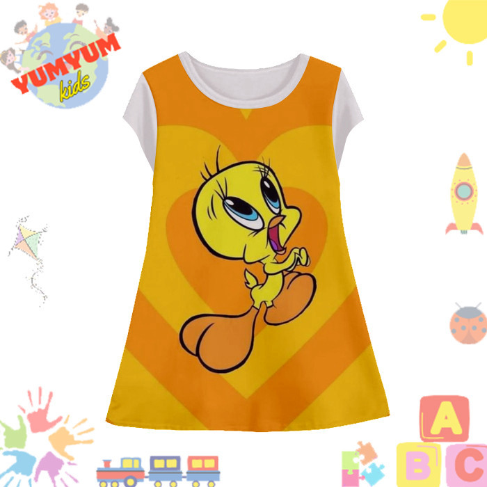 Tweety v3 Girls' Dress Women's Tunic Animated Film Cartoon Tweety ...