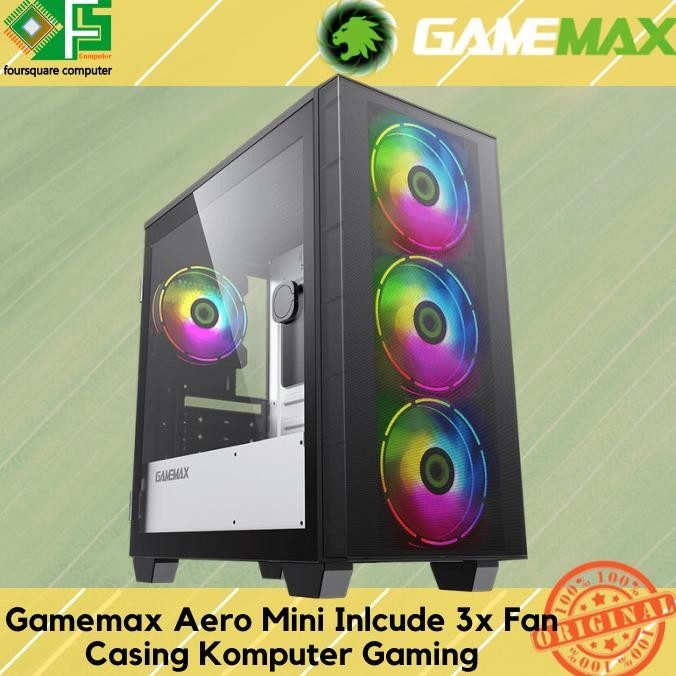 Gamemax PC Case AERO MINI BLACK Case+3 RGB FAN/M-ATX Case | Shopee Malaysia
