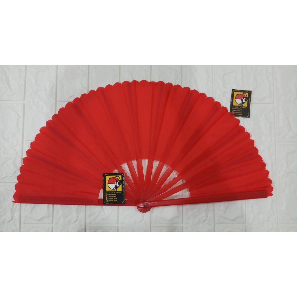 MERAH Hand Fan Dance Fan Keprek Fan Red Fan Big Fan | Shopee Malaysia
