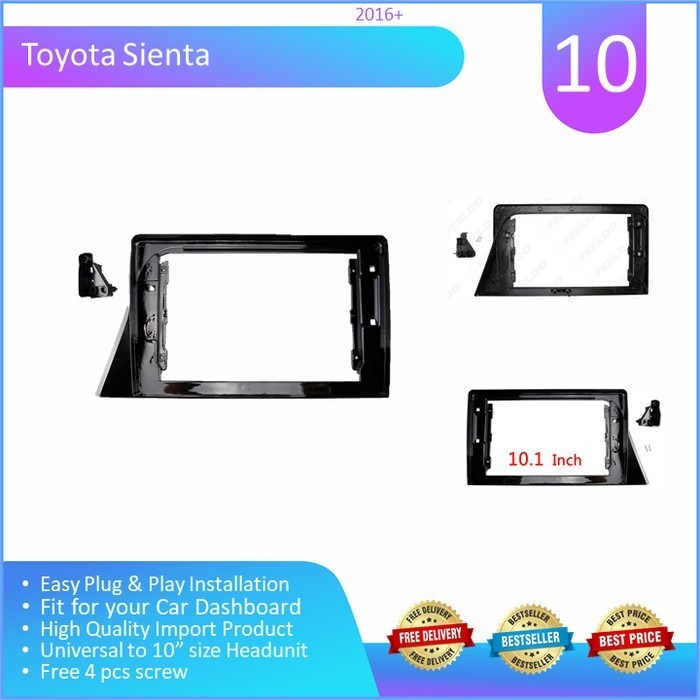 10 Inch Android Head Unit Frame Toyota Sienta 2016+ 10" Headunit Frame ...