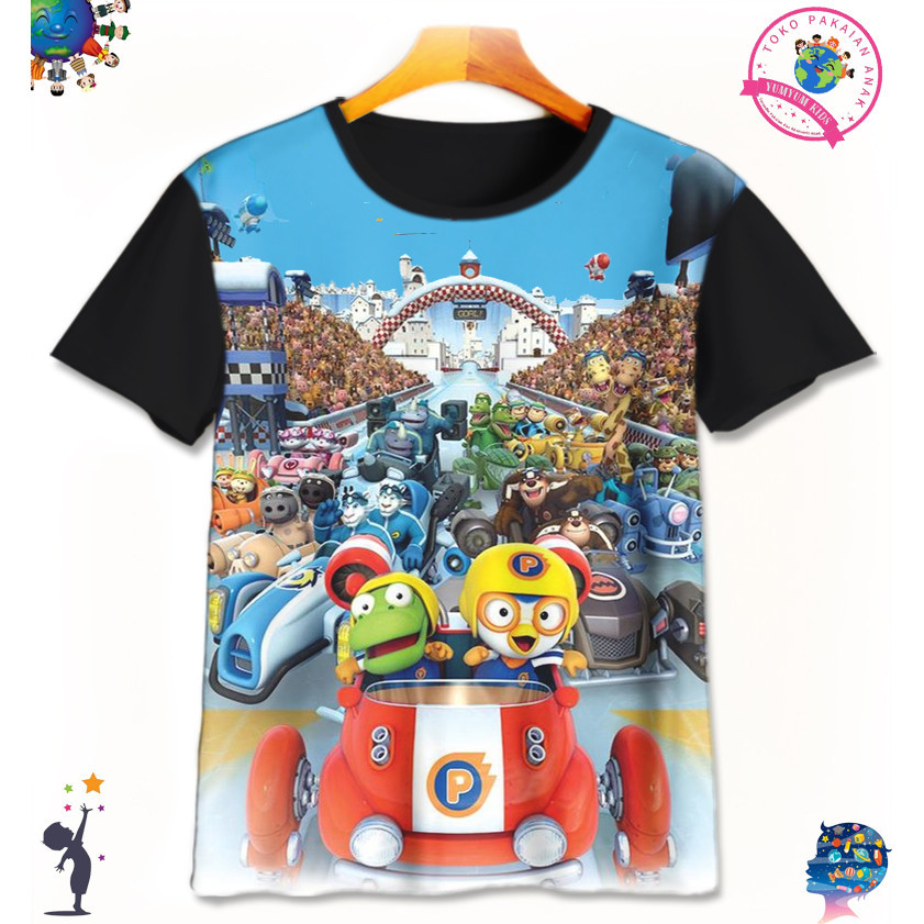 Pororo Girls' T-shirt v4 Pororo 3D Printed Cartoon Animated Film Shirt ...