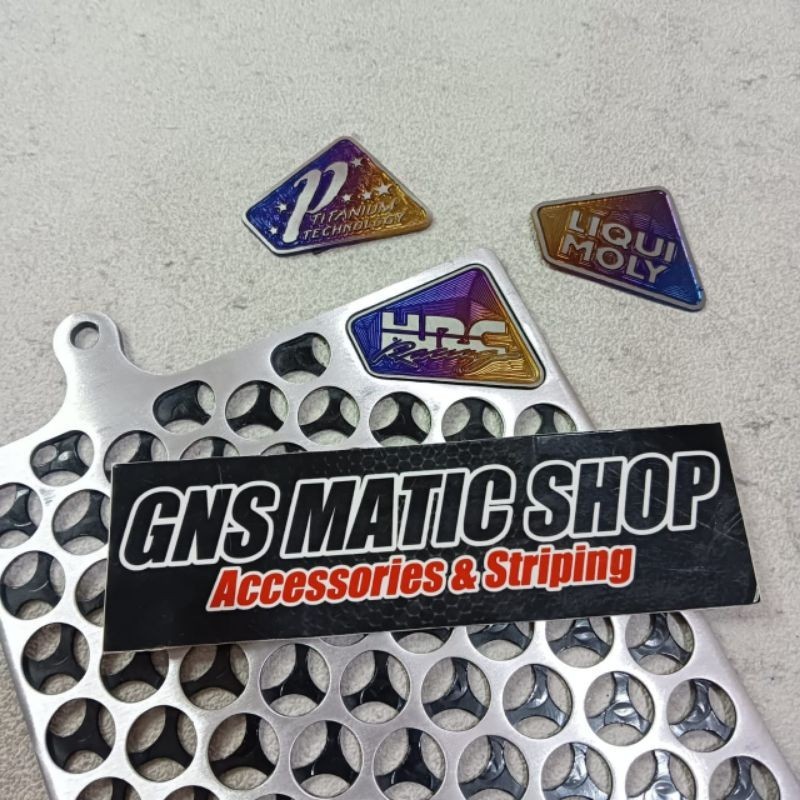 Hrc radiator cover titanium emblem / titanium radiator cover emblem ...