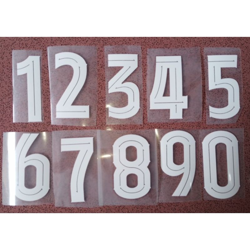 PUTIH Dtf/screen Printing Iron Small Size Jersey Chest Number (White ...