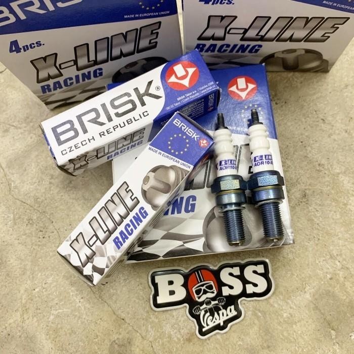 Brisk Silver X-Line Spark Plug AOR10 X9 Vespa Sprint Primavera GTS S LX ...