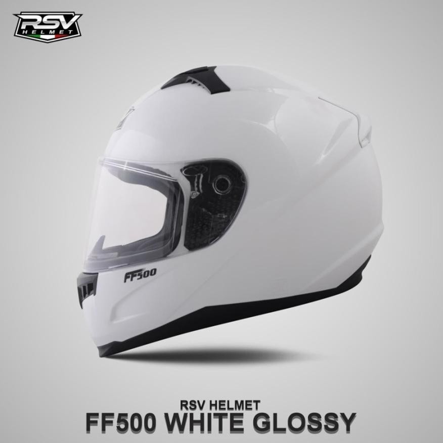 Helmet RSV FF500 WHITE GLOSSY FULL FACE HELMET | Shopee Malaysia