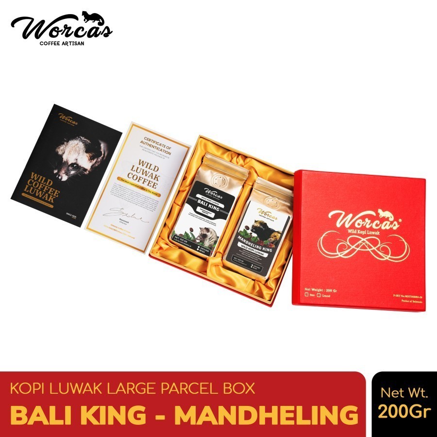 Worcas Wild Luwak Coffee Bali King & Mandheling King - Large Box ...