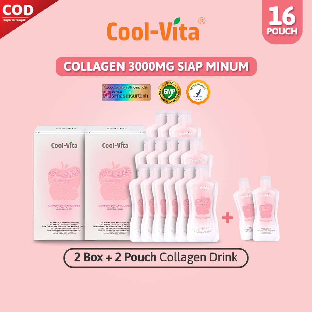 Coolvita 2box Premium collagen Peach Flavor For Bright Skin+2 pouch ...