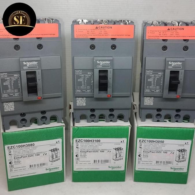 MCCB Electric Schneider Breaker EZC100H 3P 100A 80A 75A 60A 50A 3phase | Shopee Malaysia