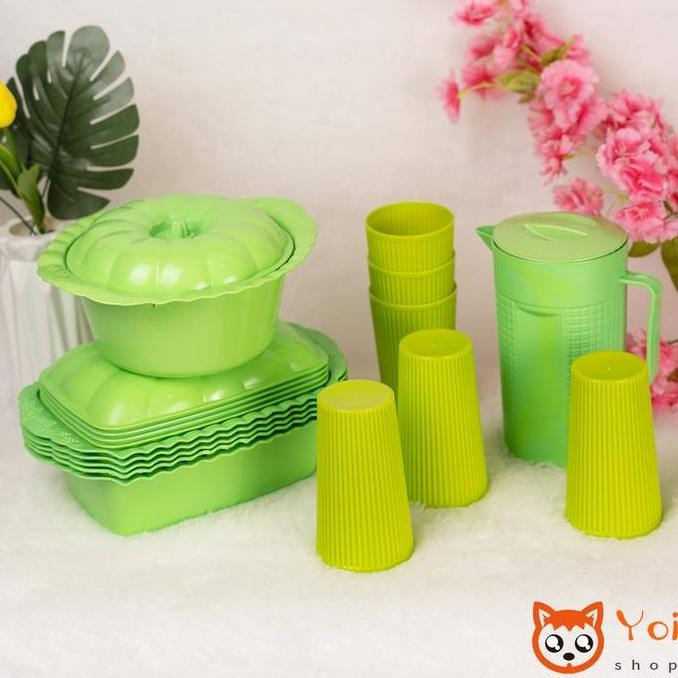 Yoi - (FREETeapot 1Set) 5+1+1 Set Total 10 Pcs Plastic Buffet Set ...
