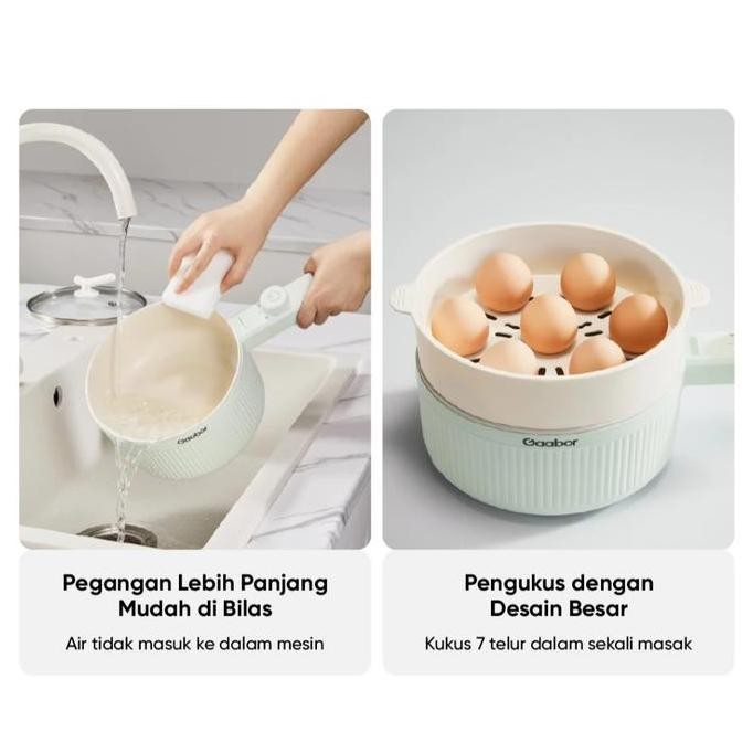 Gaabor Electric Pot Food Grade Electric Cooker Non-Stick Capacity 2L ...
