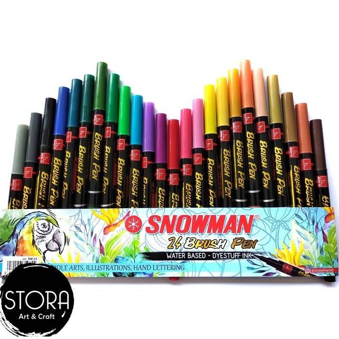 Snowman Brushpen Brush Pen Brush Set 24 Colors Bm-24 Lettering Doodle ...