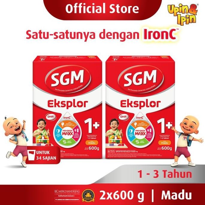 2x600GR SGM Eksplor 1+ with IronC Honey Flavor | PT Growth Milk ...