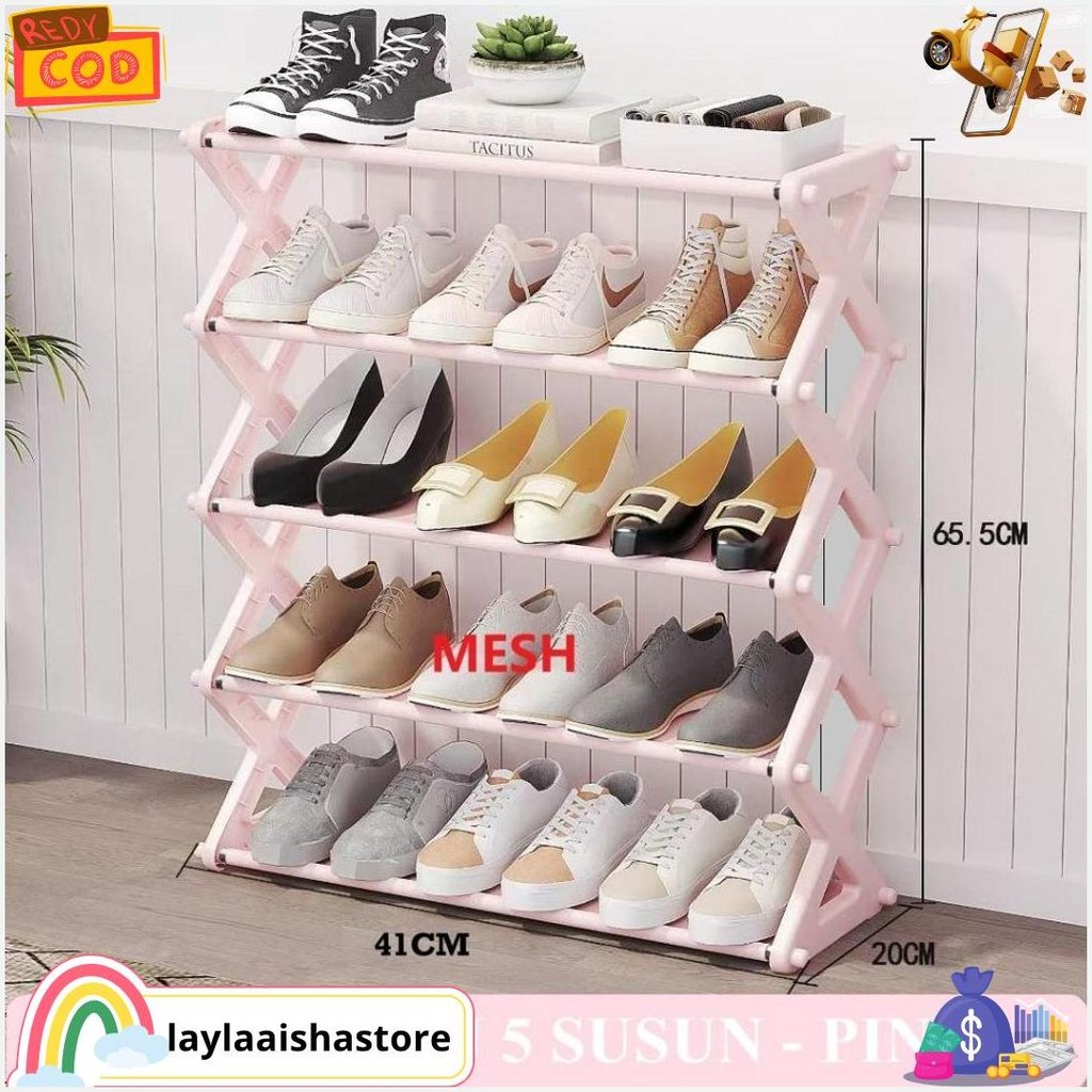 5 Layer Shoe Rack / Shoe & Sandal Storage / 5 Layer Multipurpose Shelf ...