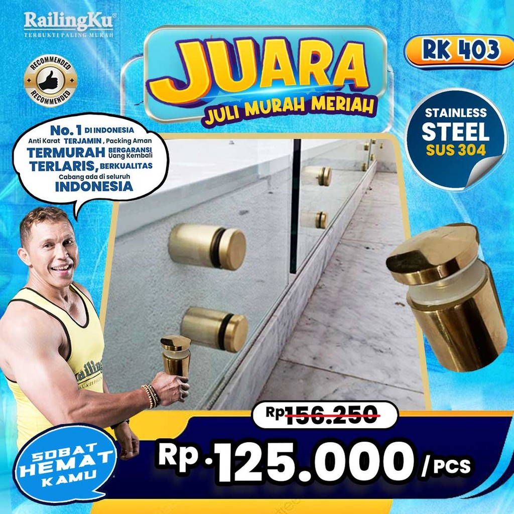 Railingku Gold Glass Pin [JUARA] RK 403 | Shopee Malaysia