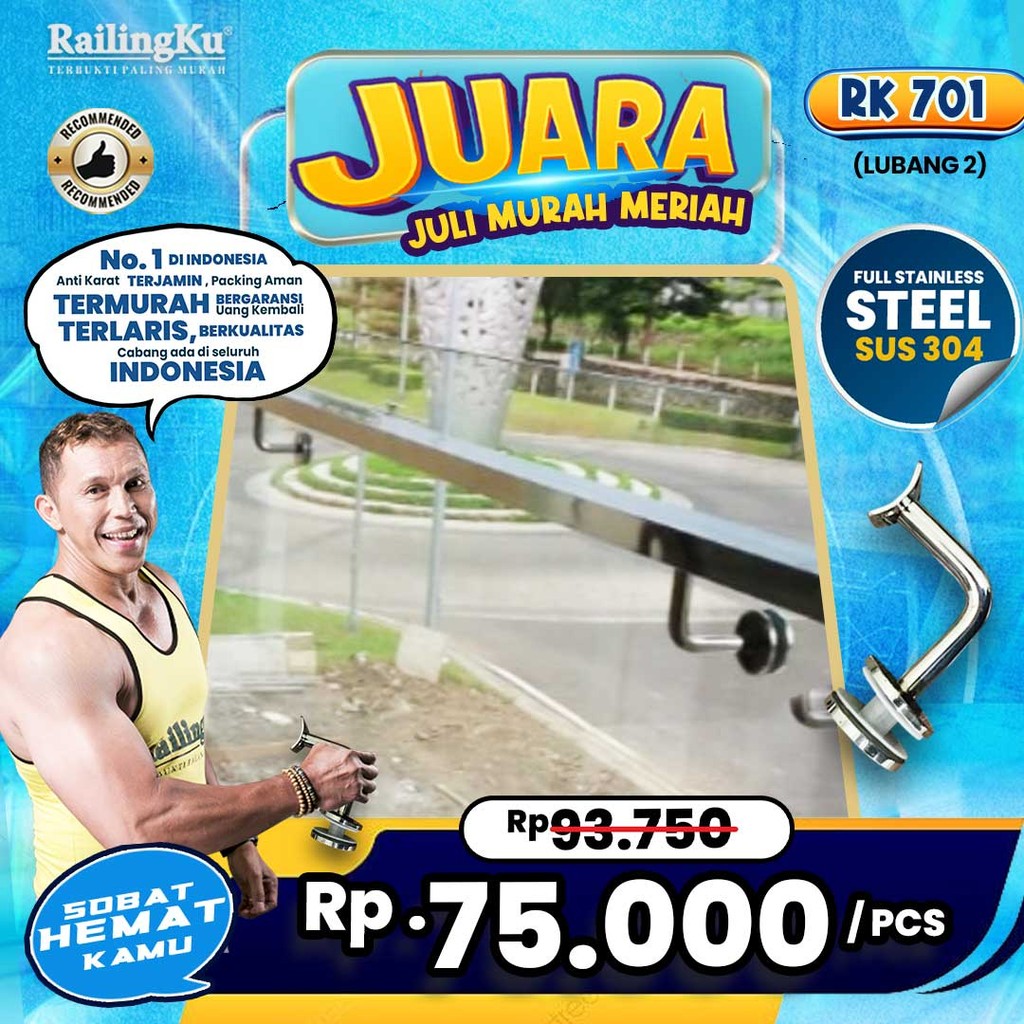 SIKU My Railing Frameless Glass Railing L Elbow [JUARA] RK 701 | Shopee ...