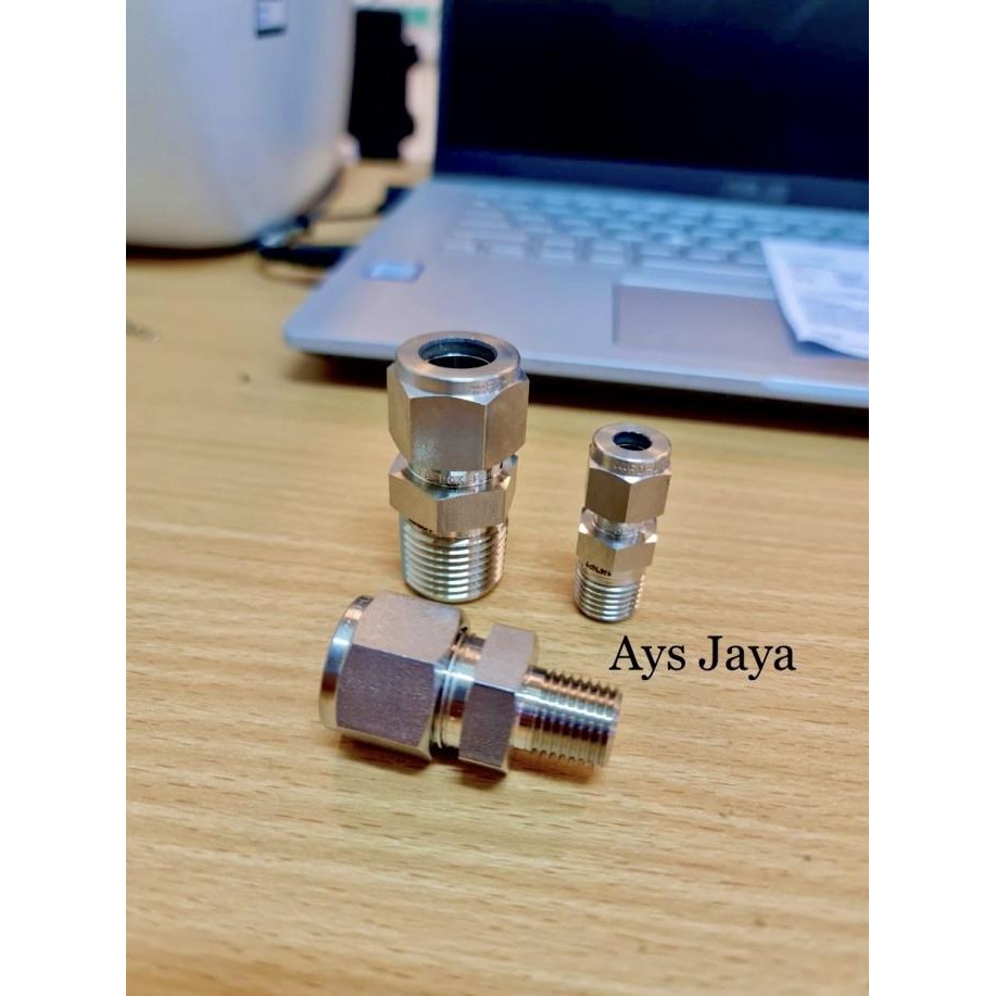 | Ready Male Connector Tube / Tubing Stainless 316 Od 12Mm X 1/2 " Inch ...