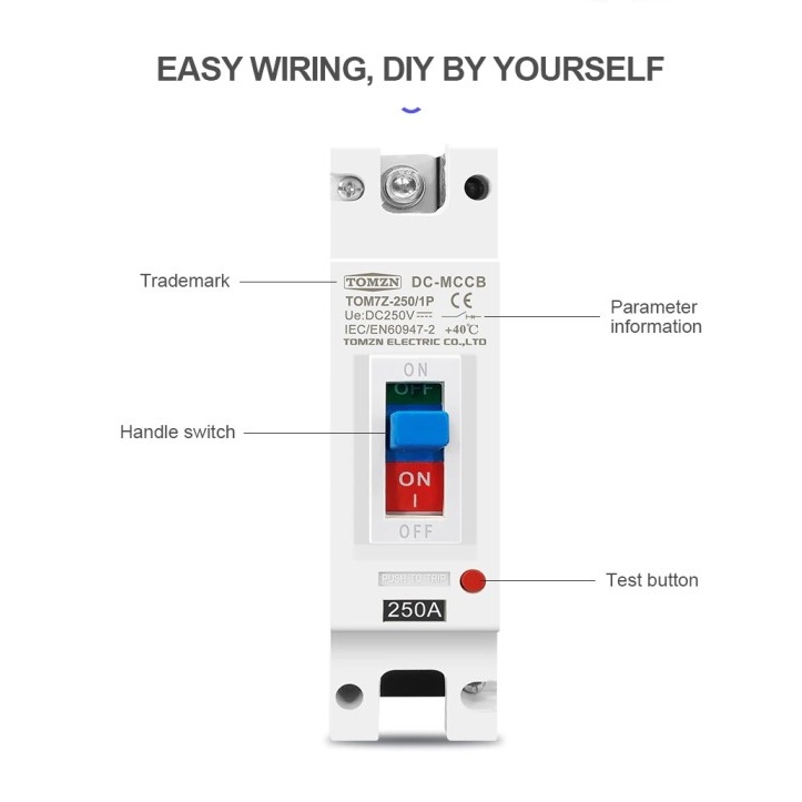 Mccb DC 1P 250A 250V MOLDED CASE CIRCUIT BREAKER Solar PANEL PLTS ...