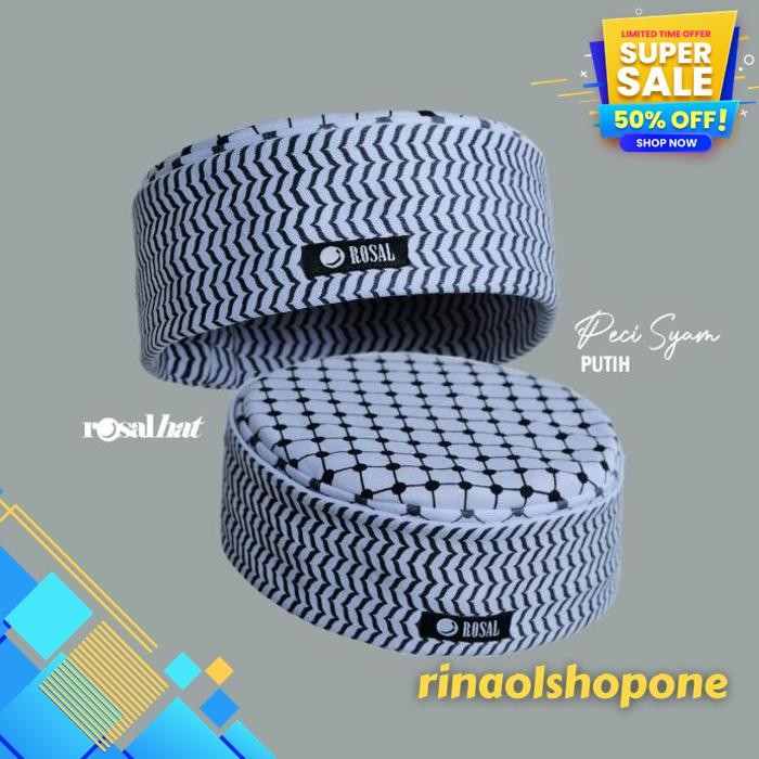 Peci SYAM ROSAL SONGKOK KOPIAH PALESTINE UNIQUE MOTIF ROSAL HAT ...
