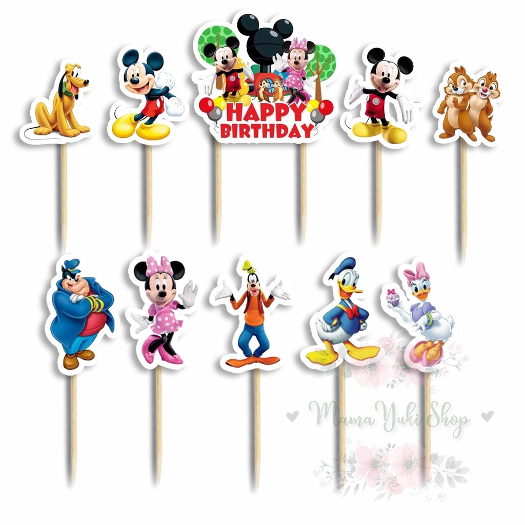 Mickey MOUSE Cartoon Children's Birthday Cake Decoration Cake Topper ...
