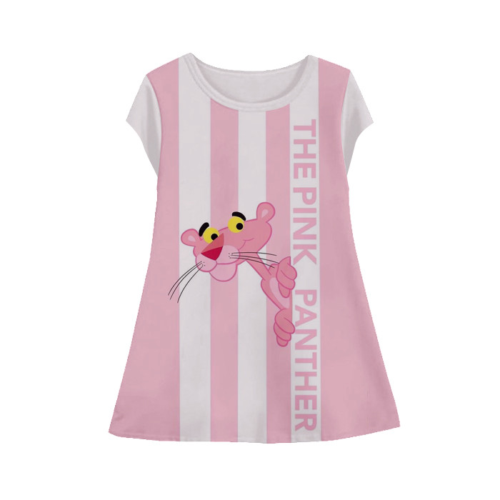 Children's Cartoon Dress Short Sleeve Cartoon 3D Printing The Pink ...