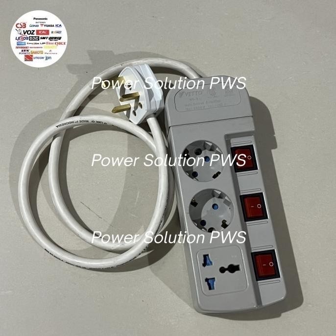 TOMBOL 3 Hole Socket Extension Cable 2x Schuko Outlet + 1x Universal ...